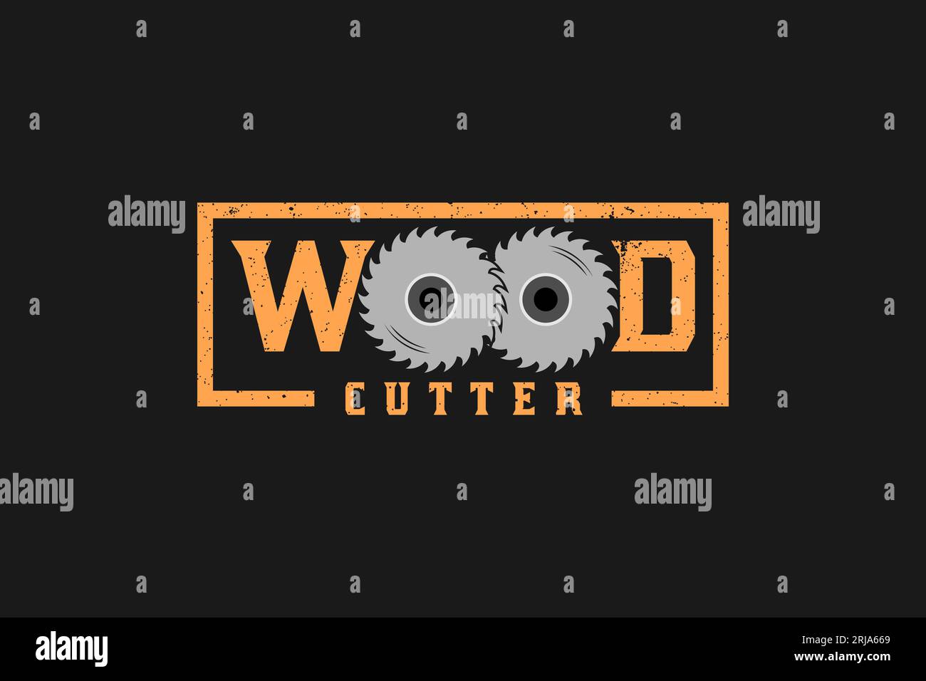 Wood Cutter Typography With Circular Saw For Wood Industry Logo ...