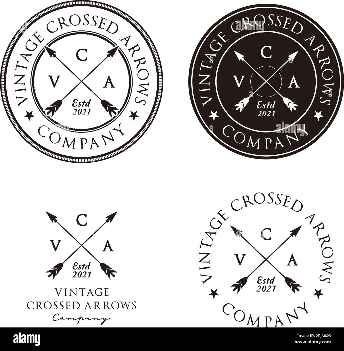 Crossed Arrows Vintage Retro Rustic Hipster Stamp logo design Stock ...