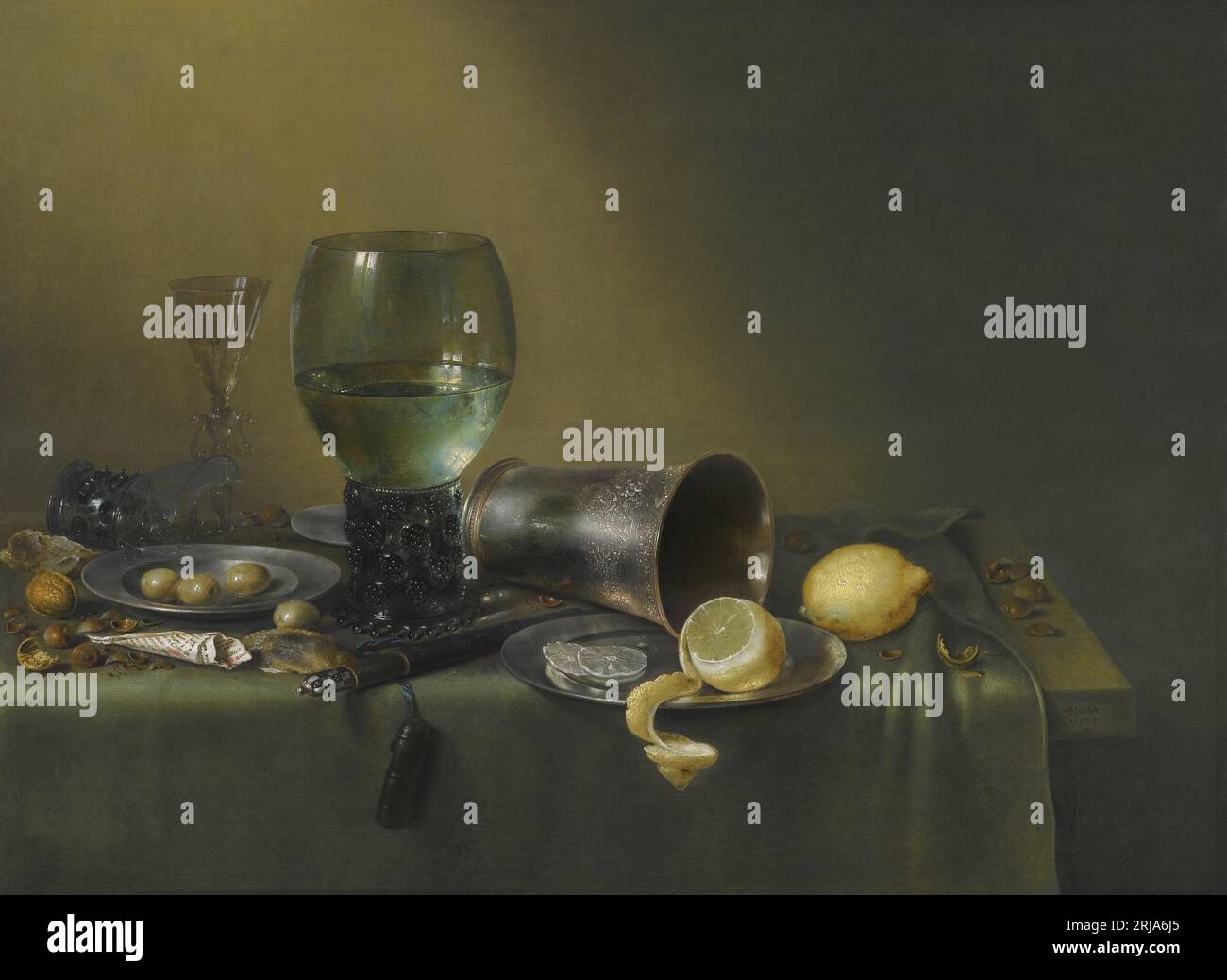 Still Life with Overturned Silver Beaker 1633 by Willem Claesz. Heda ...