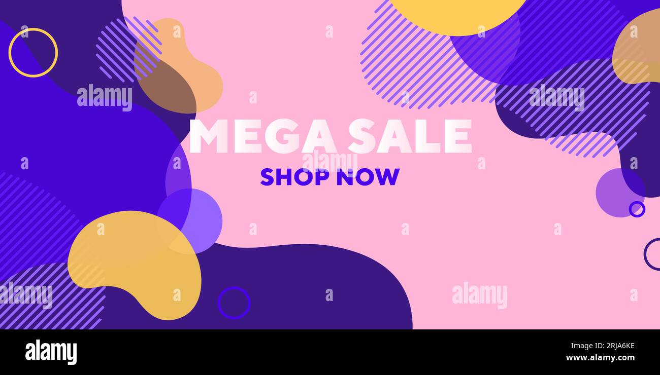 Mega sale abstract banner design with overlaid forms Stock Vector Image ...