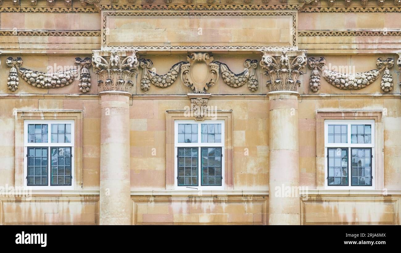 Trio of windows on a building at Front Court at Emmanuel College ...