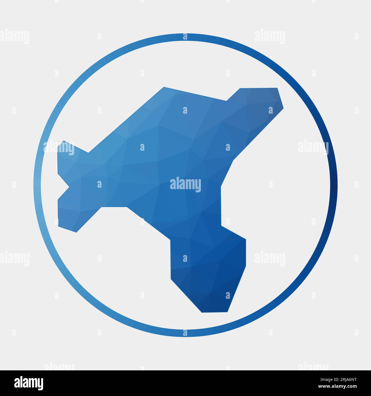 Salt Island icon. Polygonal map in gradient ring. Round low poly Salt ...