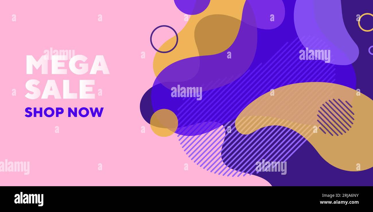 Mega sale abstract banner design with hatching Stock Vector Image & Art ...