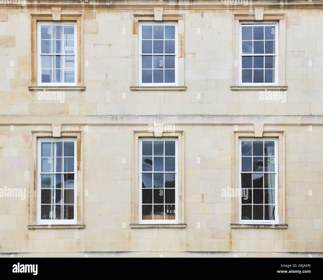 Trio of windows on a building at Front Court at Emmanuel College ...