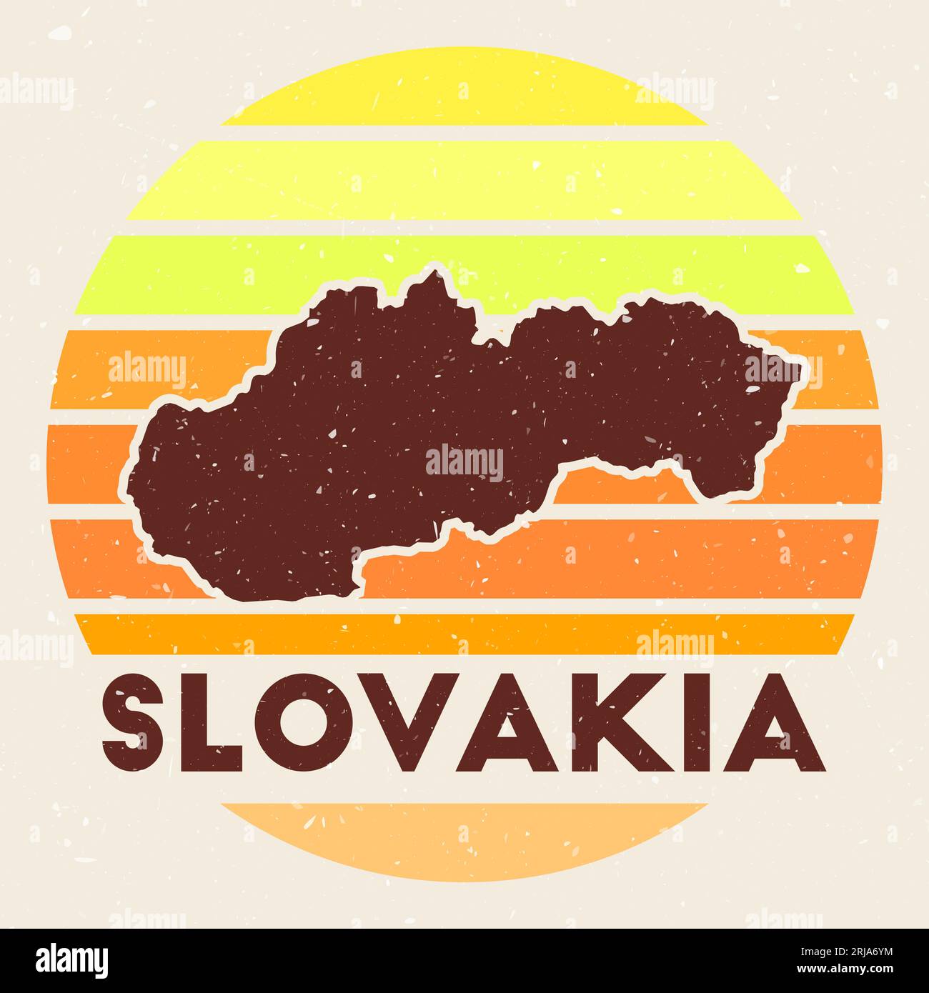 Slovakia logo. Sign with the map of country and colored stripes, vector illustration Stock ...