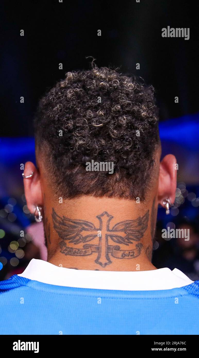 Neymar jr neck tattoo - Bronctattooaus.com