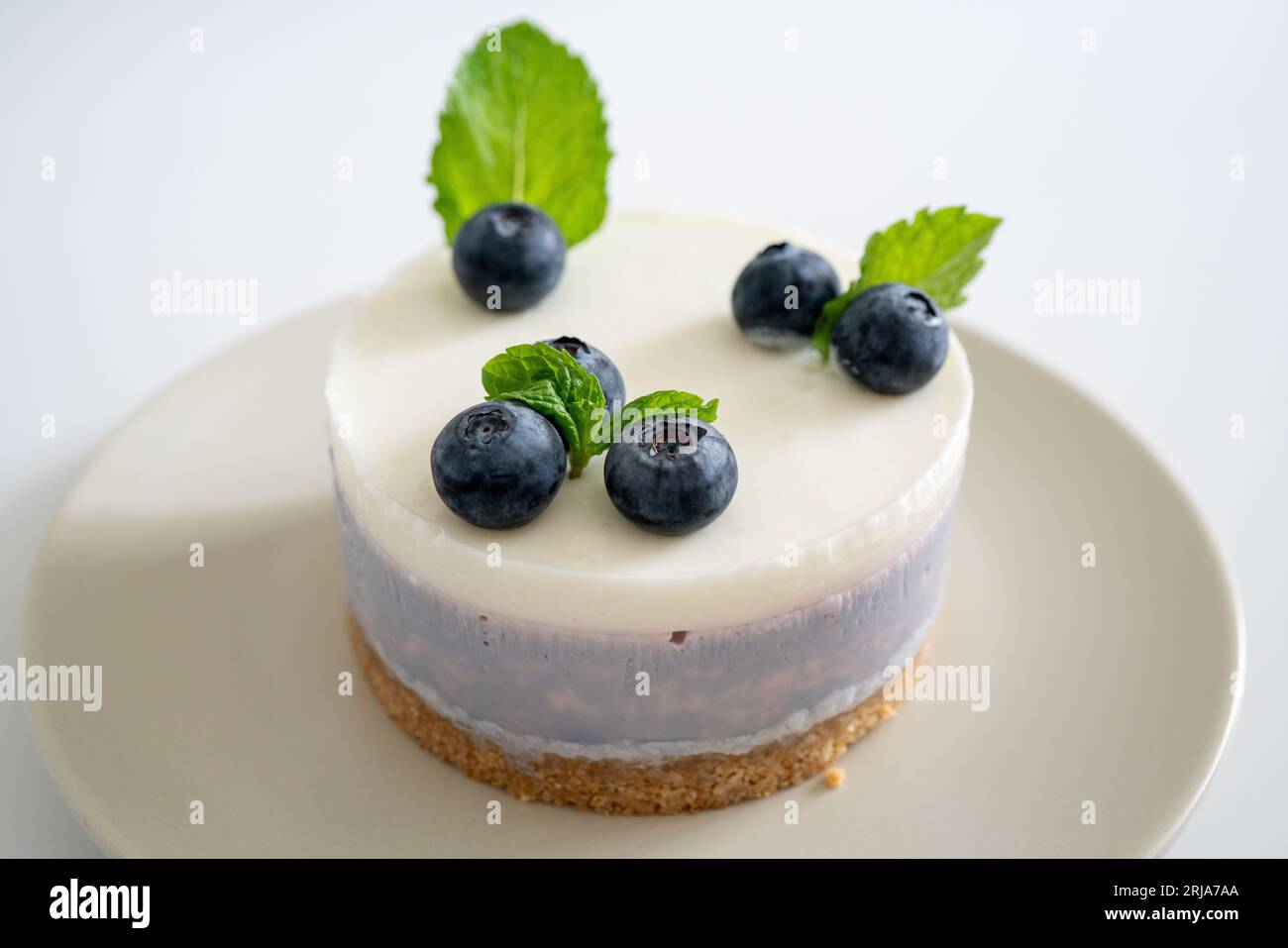 Blueberry mousse cake Stock Photo - Alamy