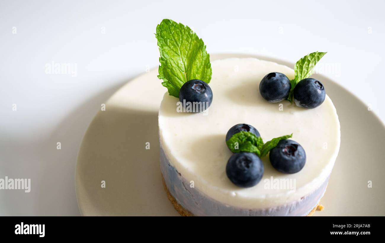 Blueberry mousse cake Stock Photo - Alamy