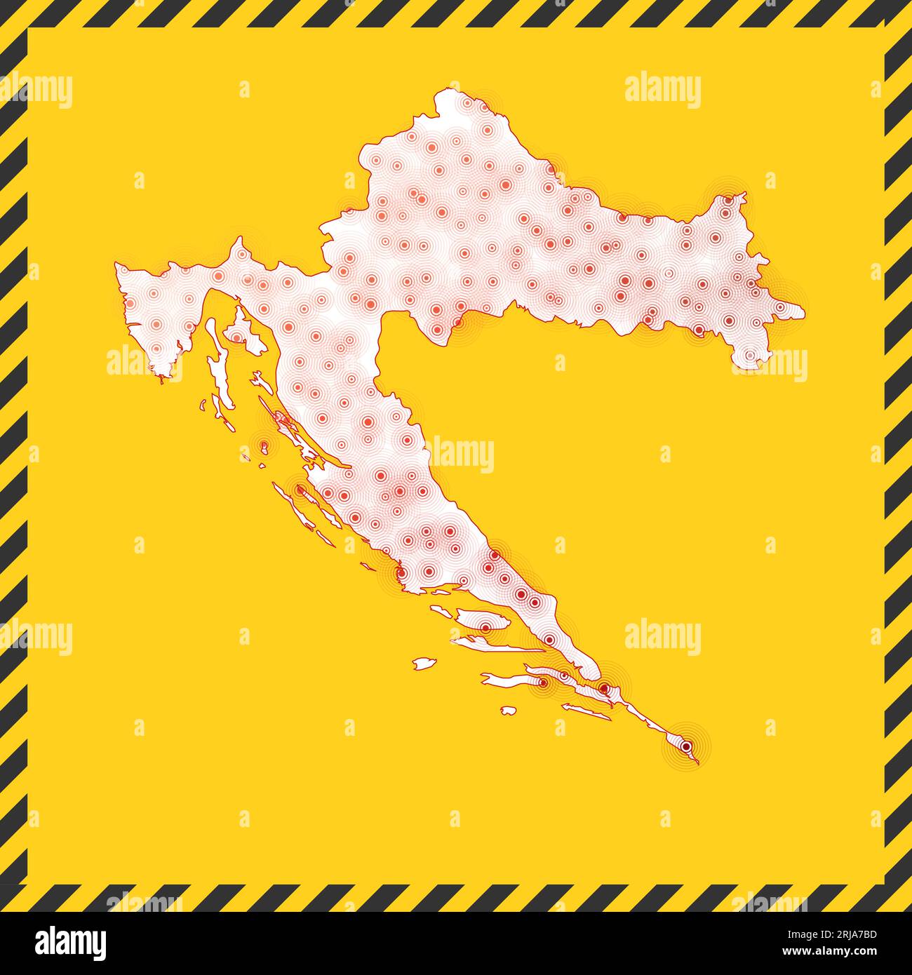 Croatia closed - virus danger sign. Lock down country icon. Black ...