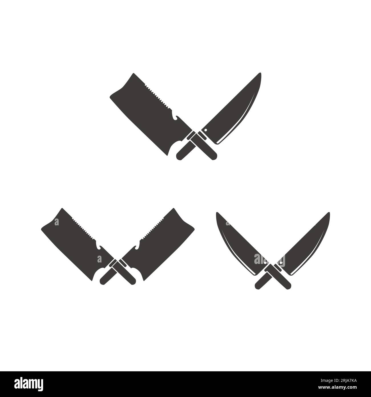 Vintage Butcher Knife Cleaver Cross for Meat or Chef Logo Stock Vector ...