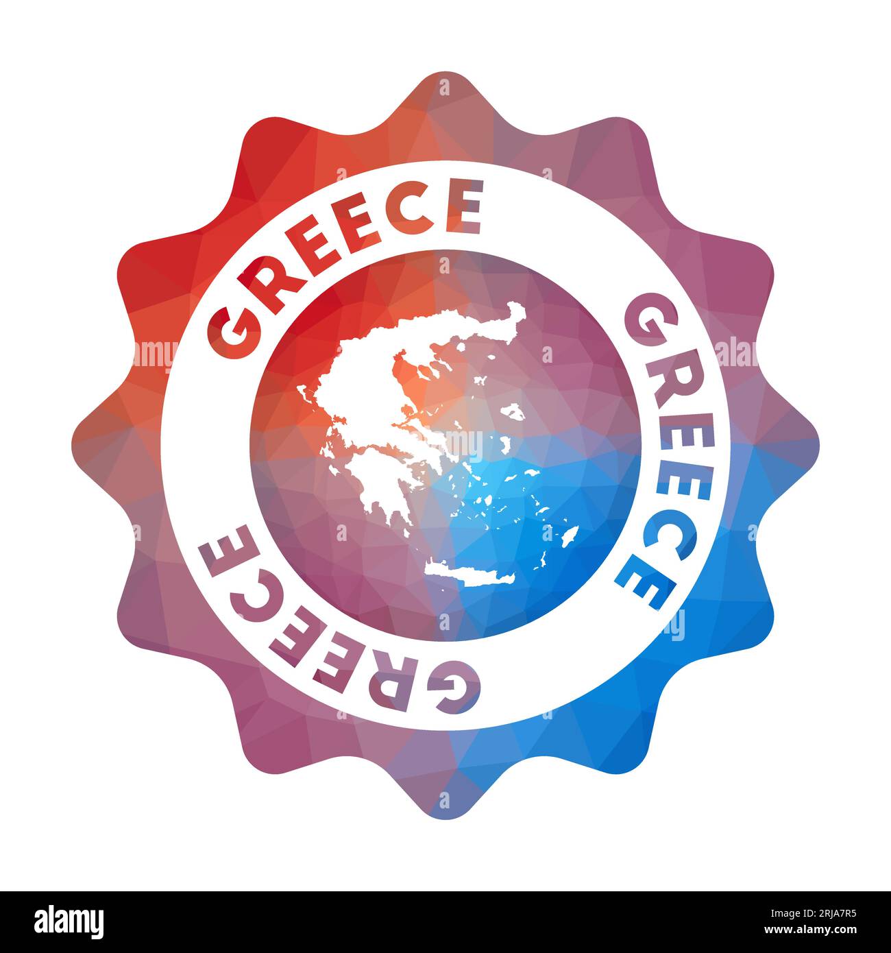 Greece low poly logo. Colorful gradient travel logo of the country in ...