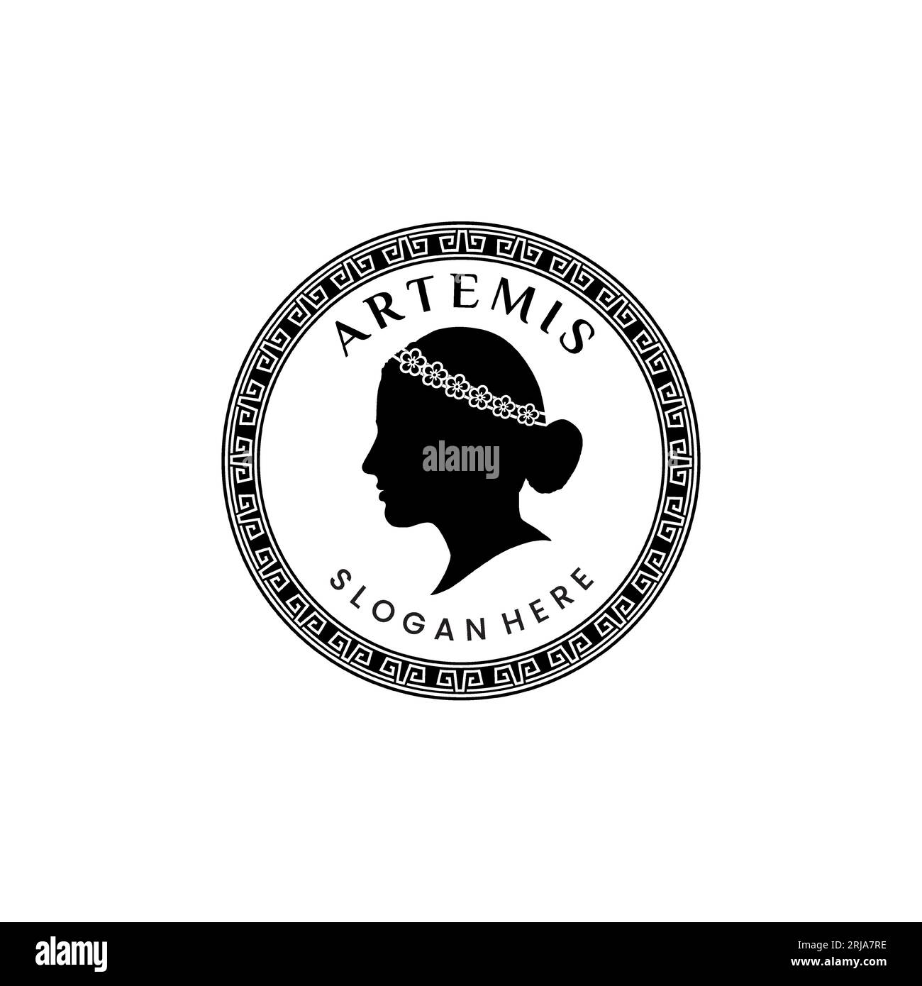 Ancient Medal Coin Design With Famous Greek Female Figure Logo Design ...