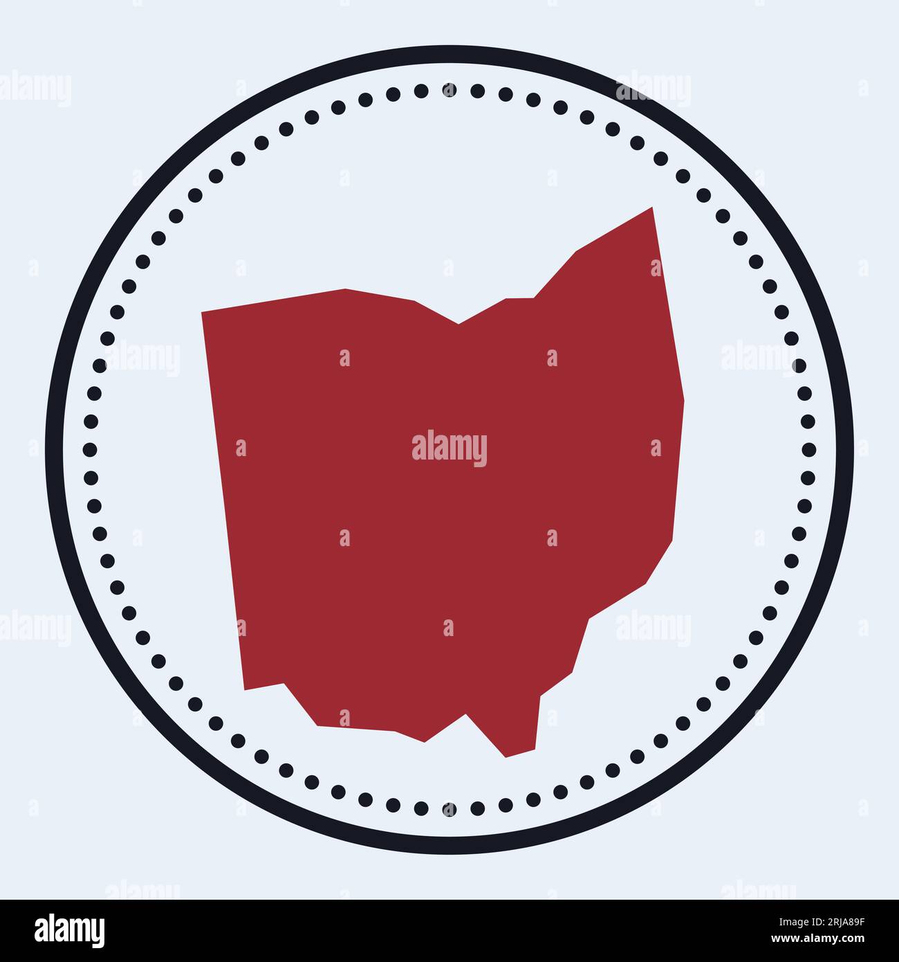 Ohio round stamp. Round logo with US state map and title. Stylish ...