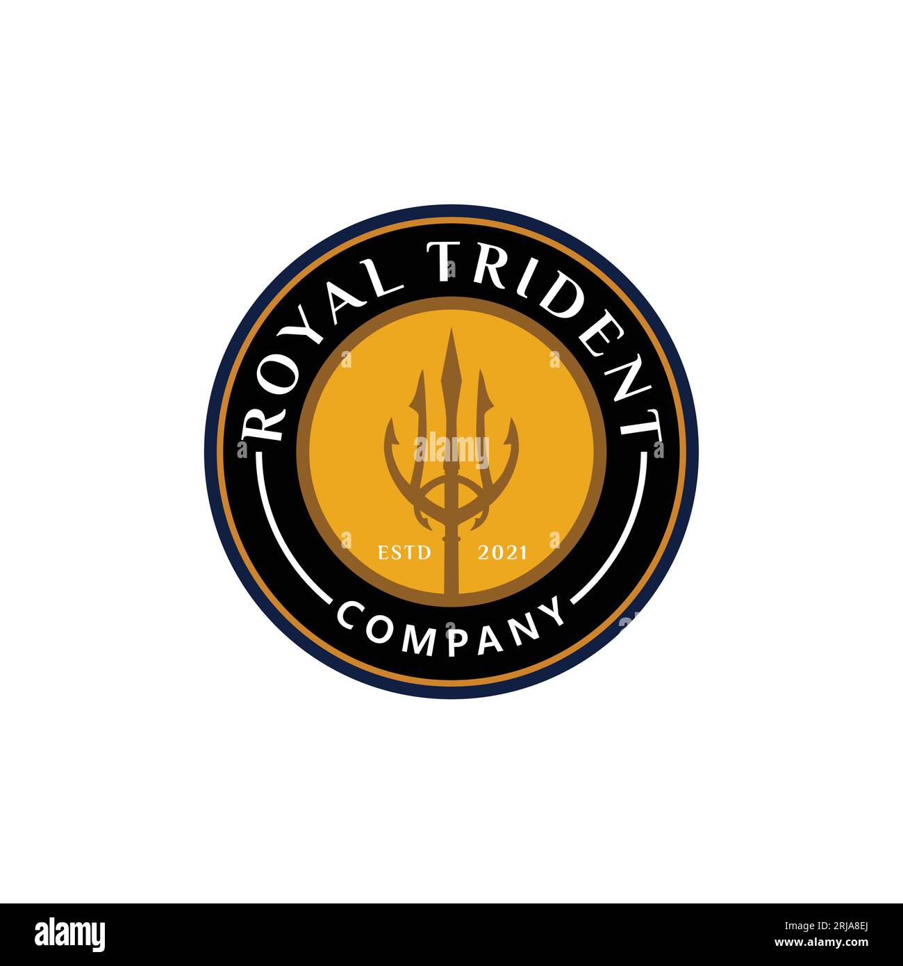 Trident Neptune God Poseidon Triton King Shiva Spear Label logo design ...