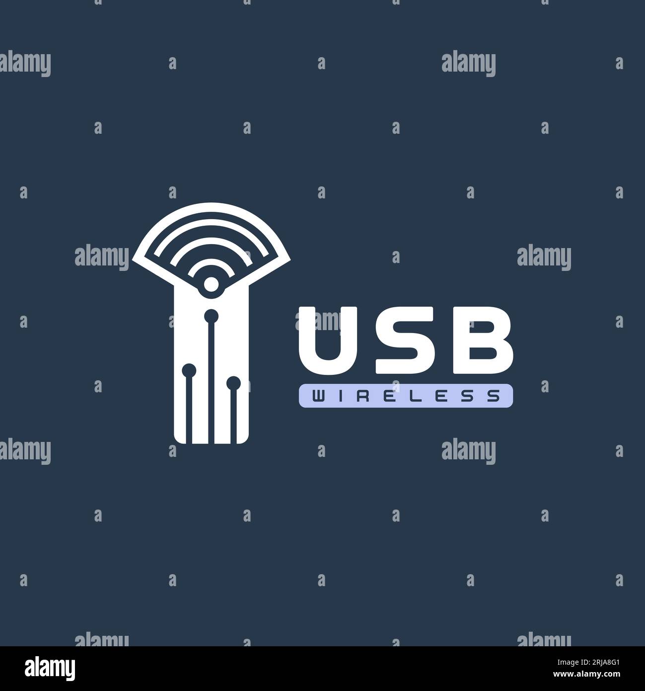 USB and Wireless Signal For Wifi Modem Logo Stock Vector Image & Art ...