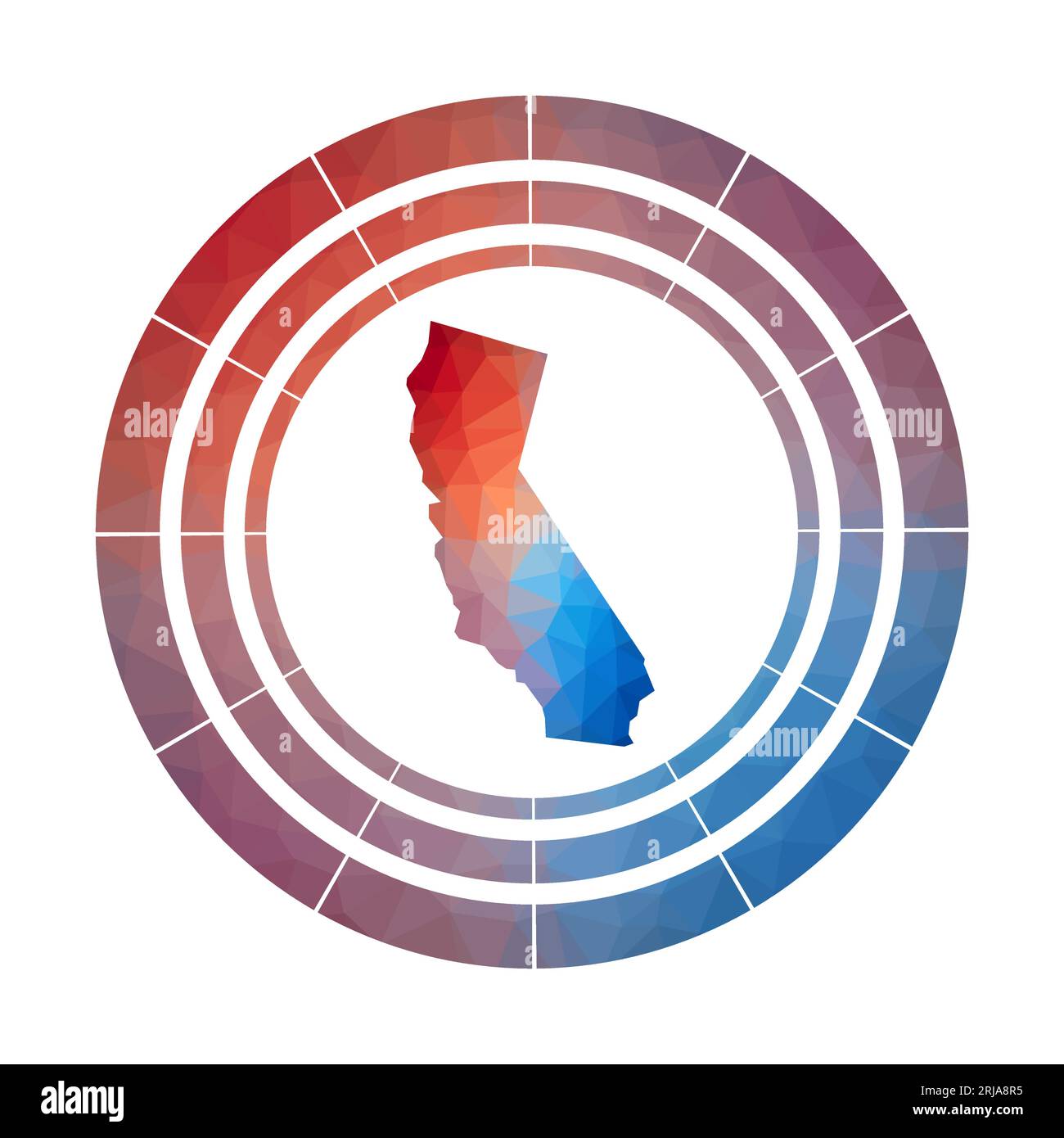 California badge. Bright gradient logo of US state in low poly style ...