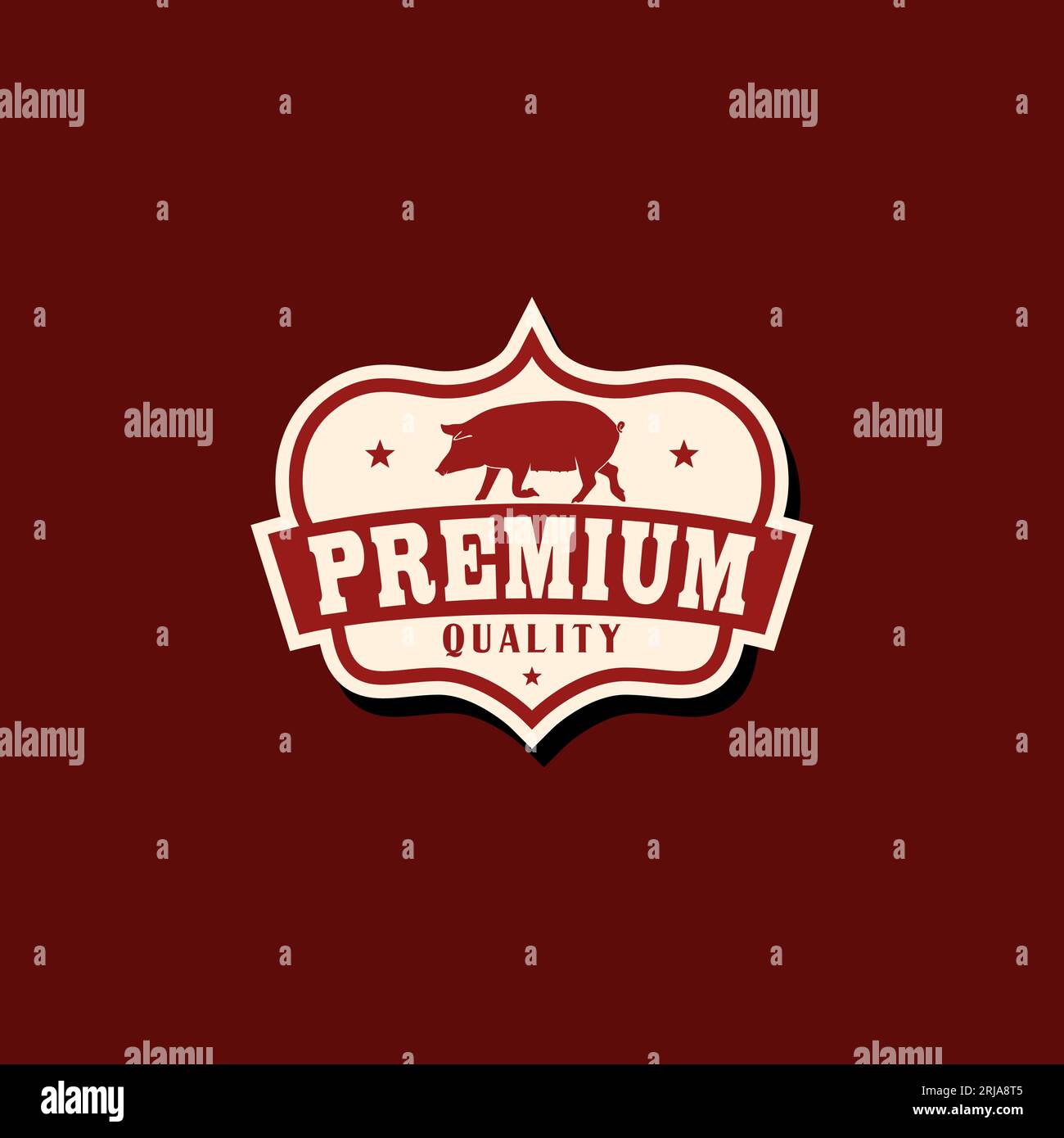Vintage Pig Farm Label Premium Quality Pork Restaurant Sticker Logo ...
