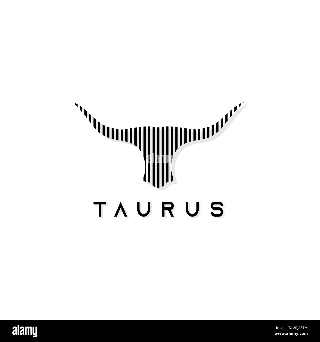 Long Horn Taurus Buffalo Logo Style Stripes Design Inspiration Stock ...