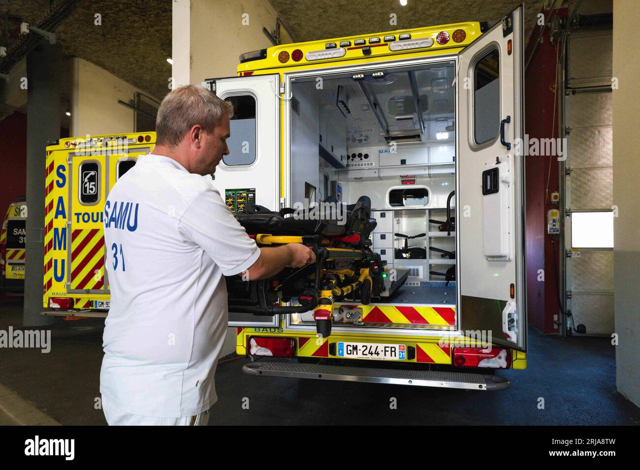 Toulouse, France. 14th Aug, 2023. Stryker Power-Pro XT electric ...