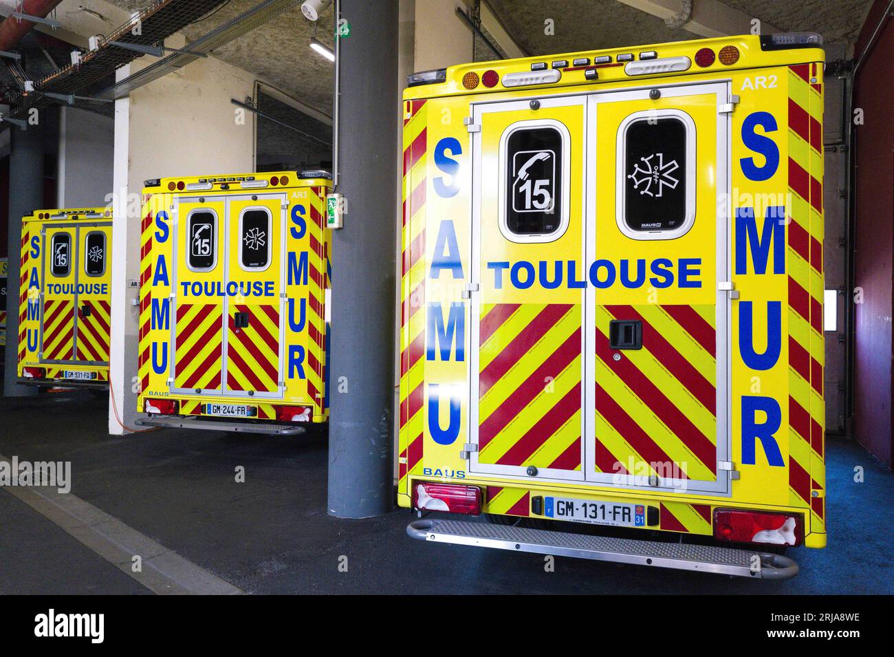 Chu Toulouse Logo Toulouse, France. 14th Aug, 2023. Samu 31 Trucks.