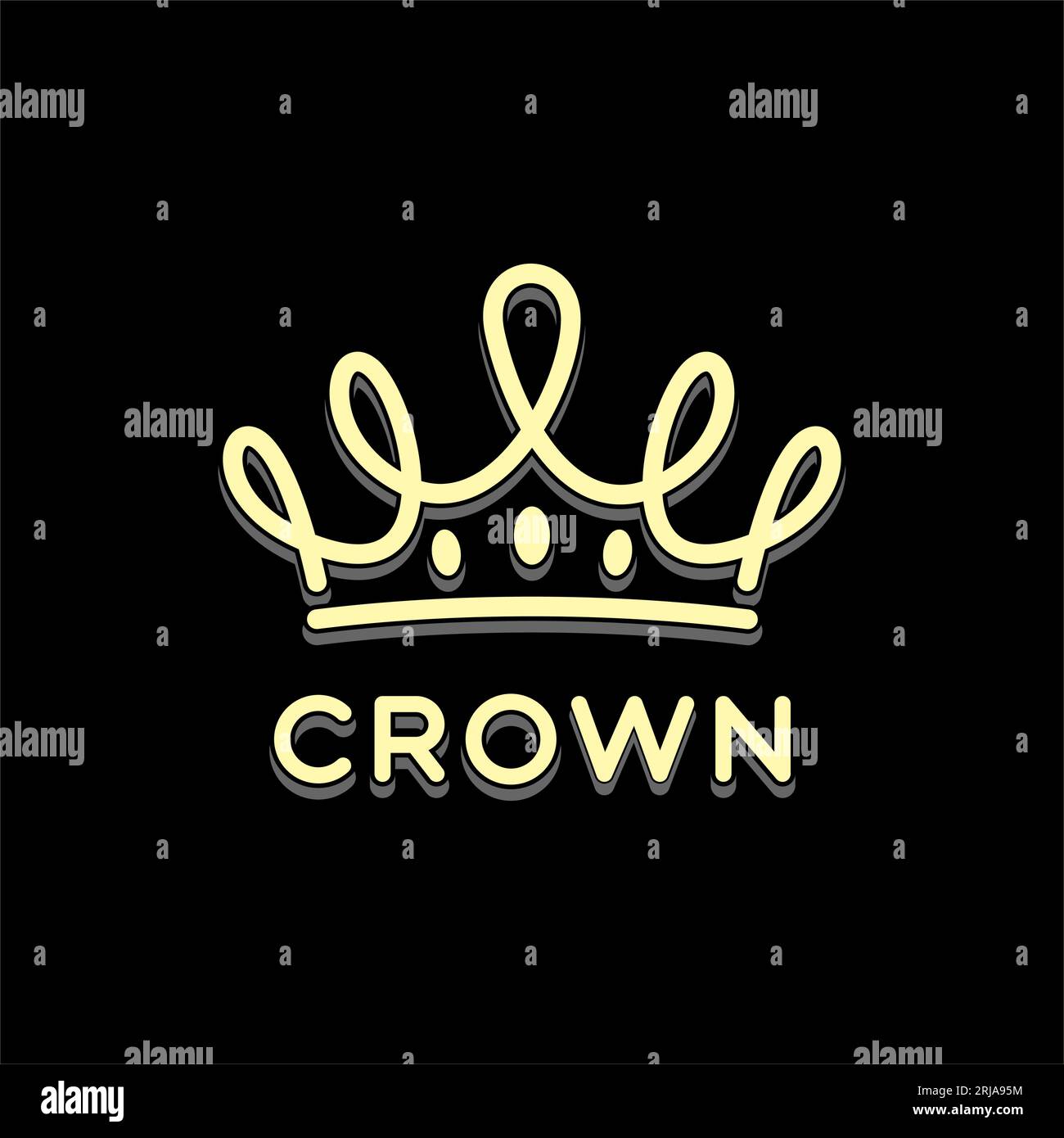 Crown King Queen Princess Minimalist Simple Luxury Elegant Logo Design ...