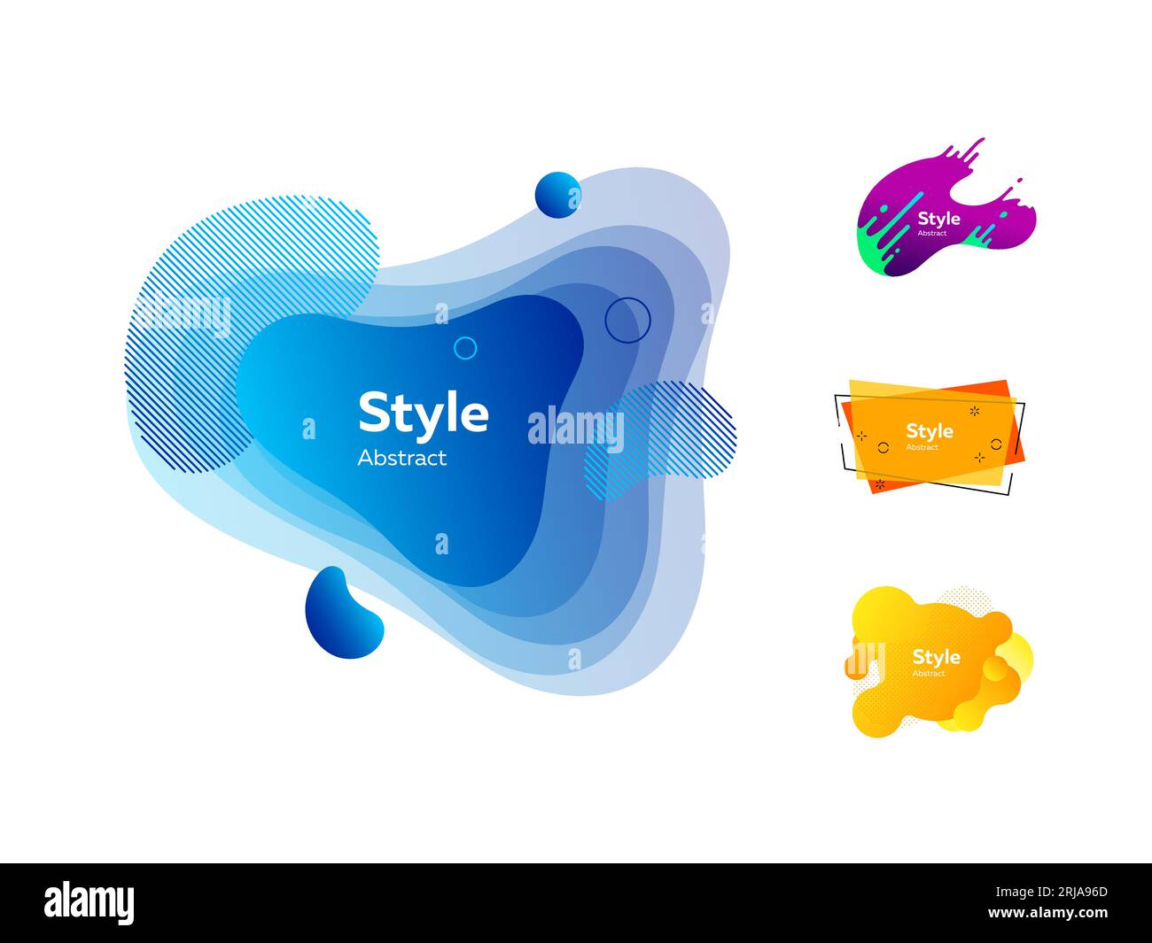 Set of bright multi-colored design elements Stock Vector Image & Art ...