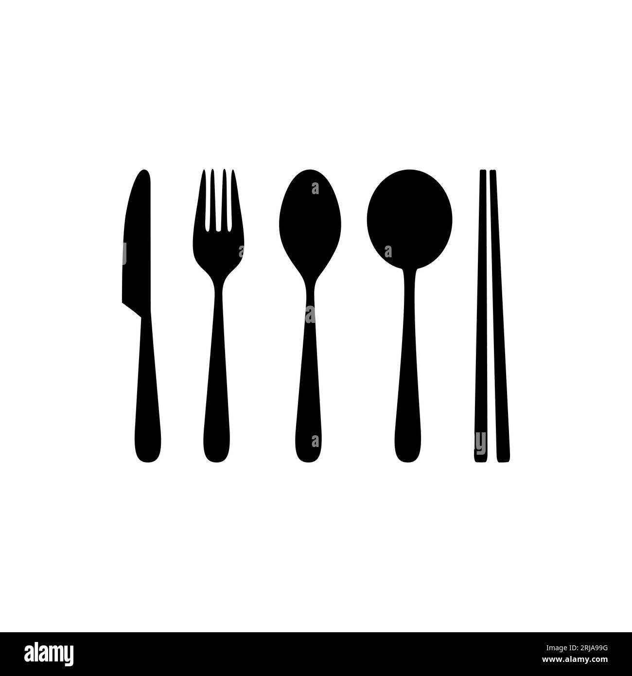 Cutlery Fork Knife Spoon Set Vector Stock Vector Image & Art - Alamy