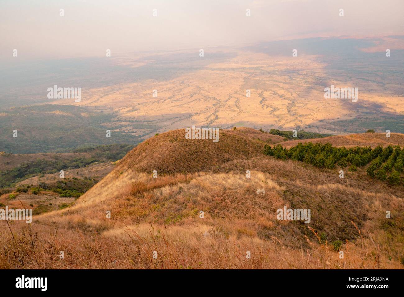 Scenic view of The Great Rift Valley view point at sunset in Mbeya ...
