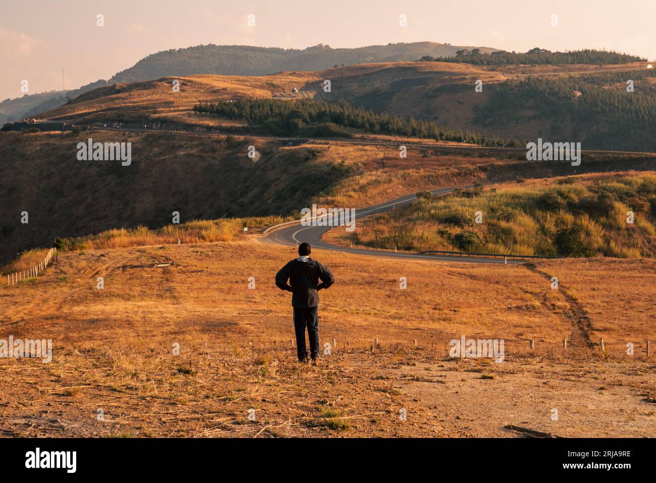 Scenic view of a tourist at a view point at Mbeya Rift Valley View ...