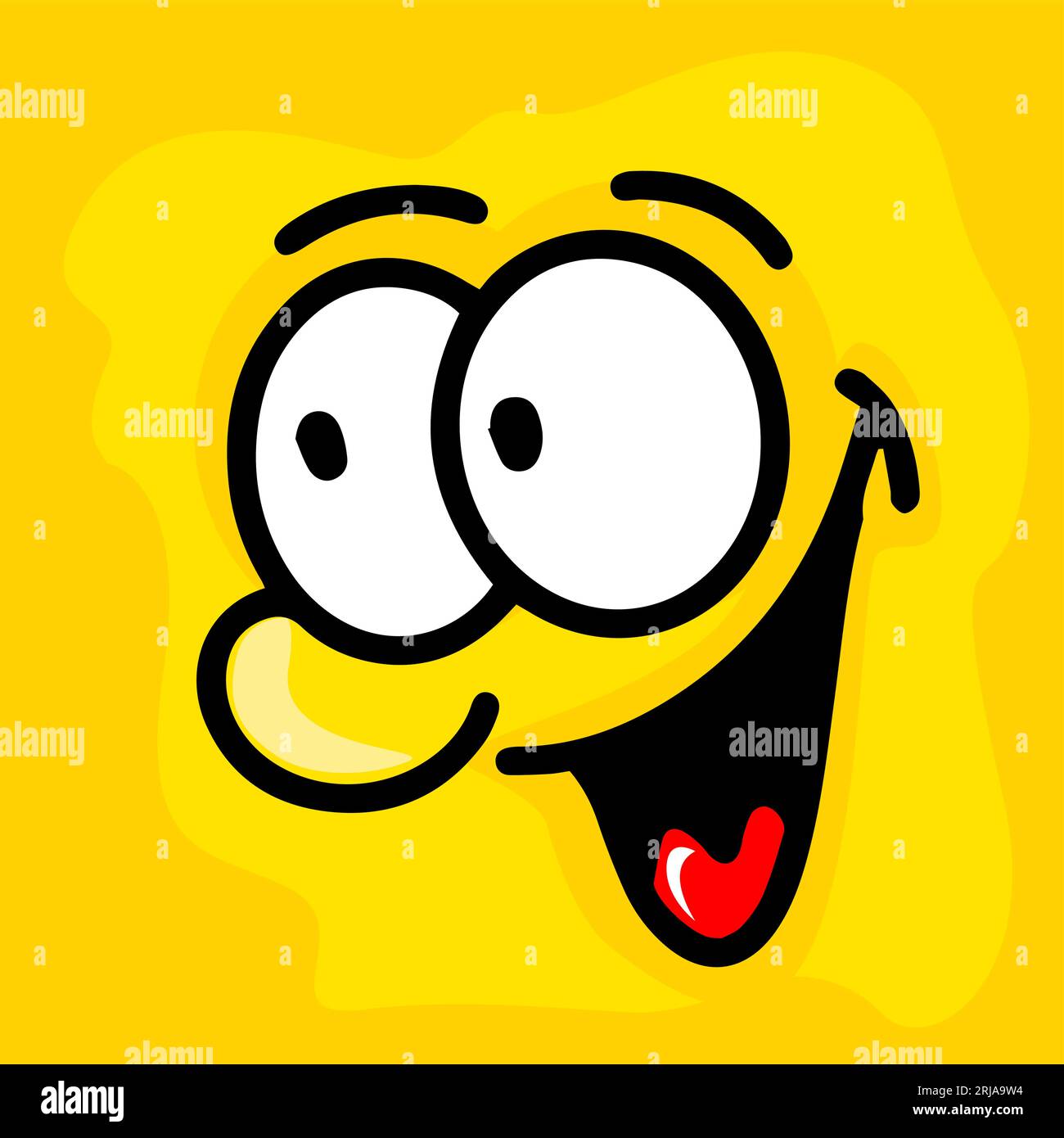 Yellow cheerful face. Vector illustration Stock Vector Image & Art - Alamy