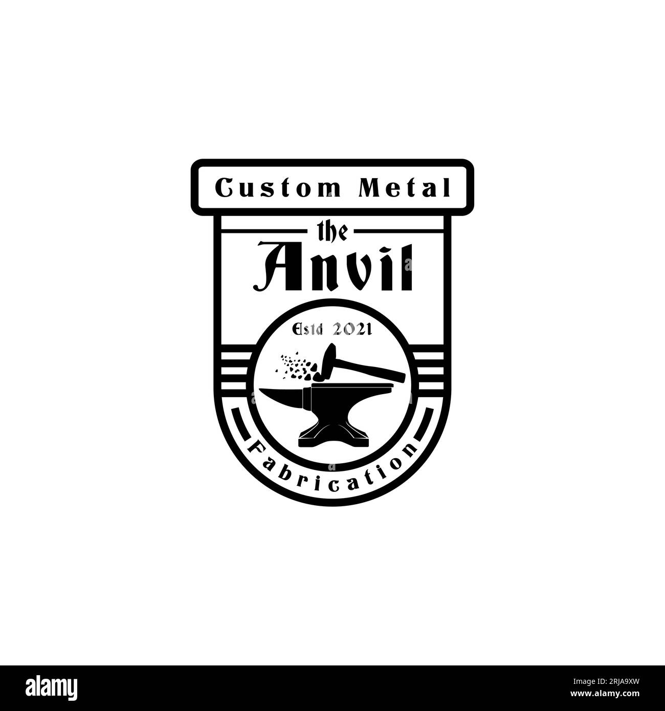 iron anvil casting blacksmith Vintage retro stamp design inspiration ...