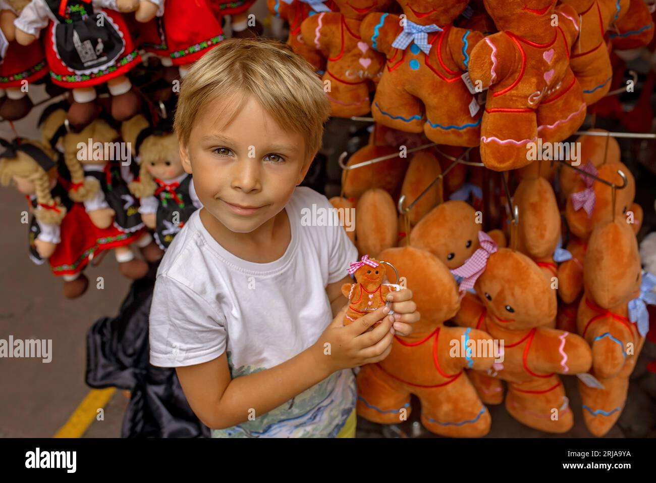 Beautiful family with children, boys, visiting Strasbourg in France ...