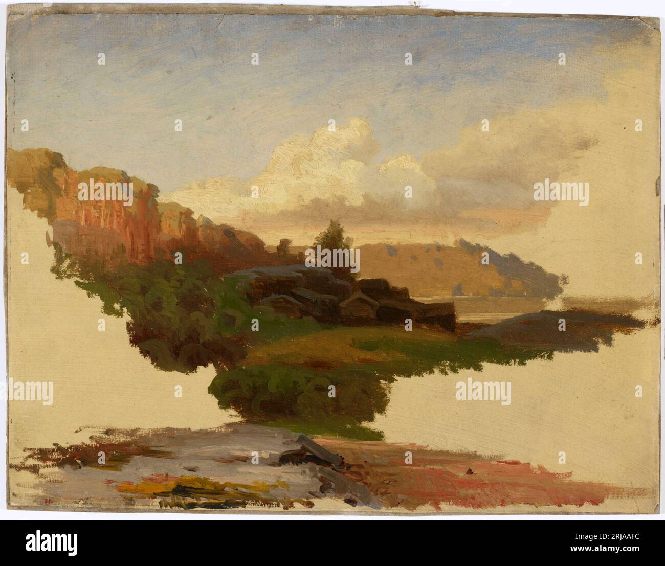 Landscape from Leppälahti in Kuru ; Unfinished 1857 by Werner Holmberg ...