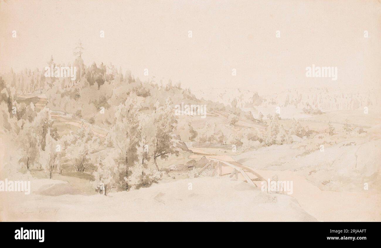 Landscape, Kuru 1857 by Werner Holmberg Stock Photo - Alamy