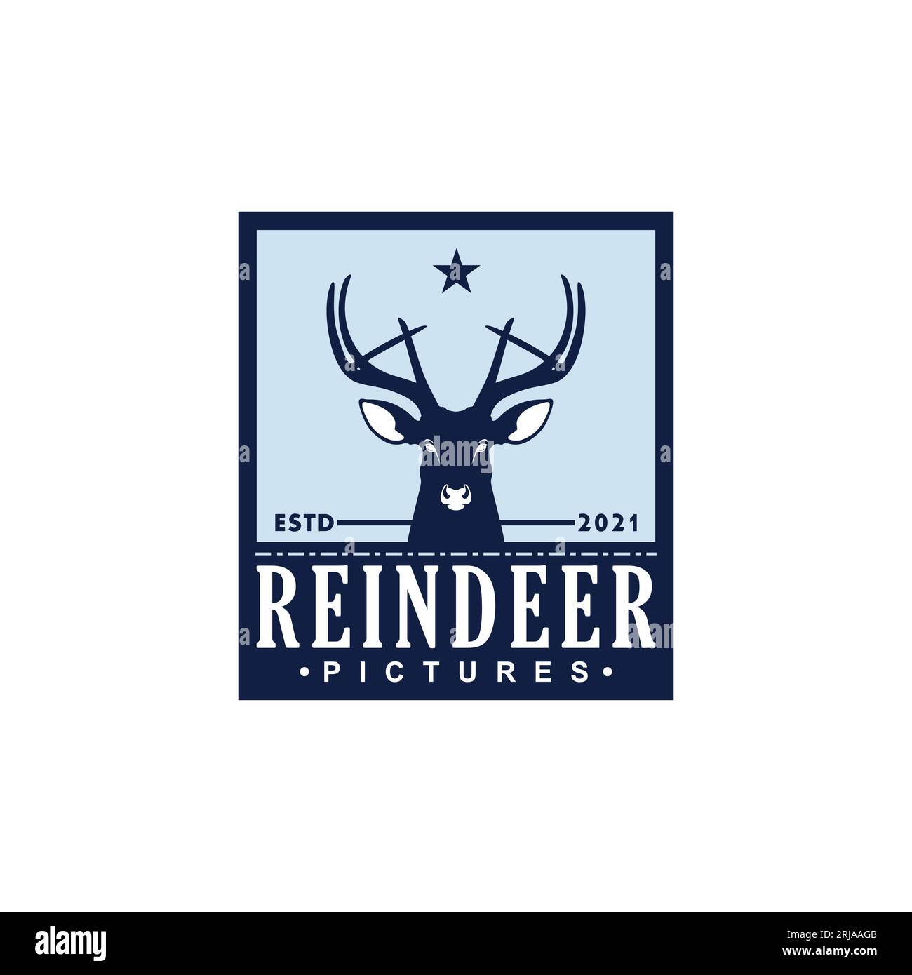 Deer Reindeer Antler Simple Logo Design Vector Stock Vector Image & Art ...