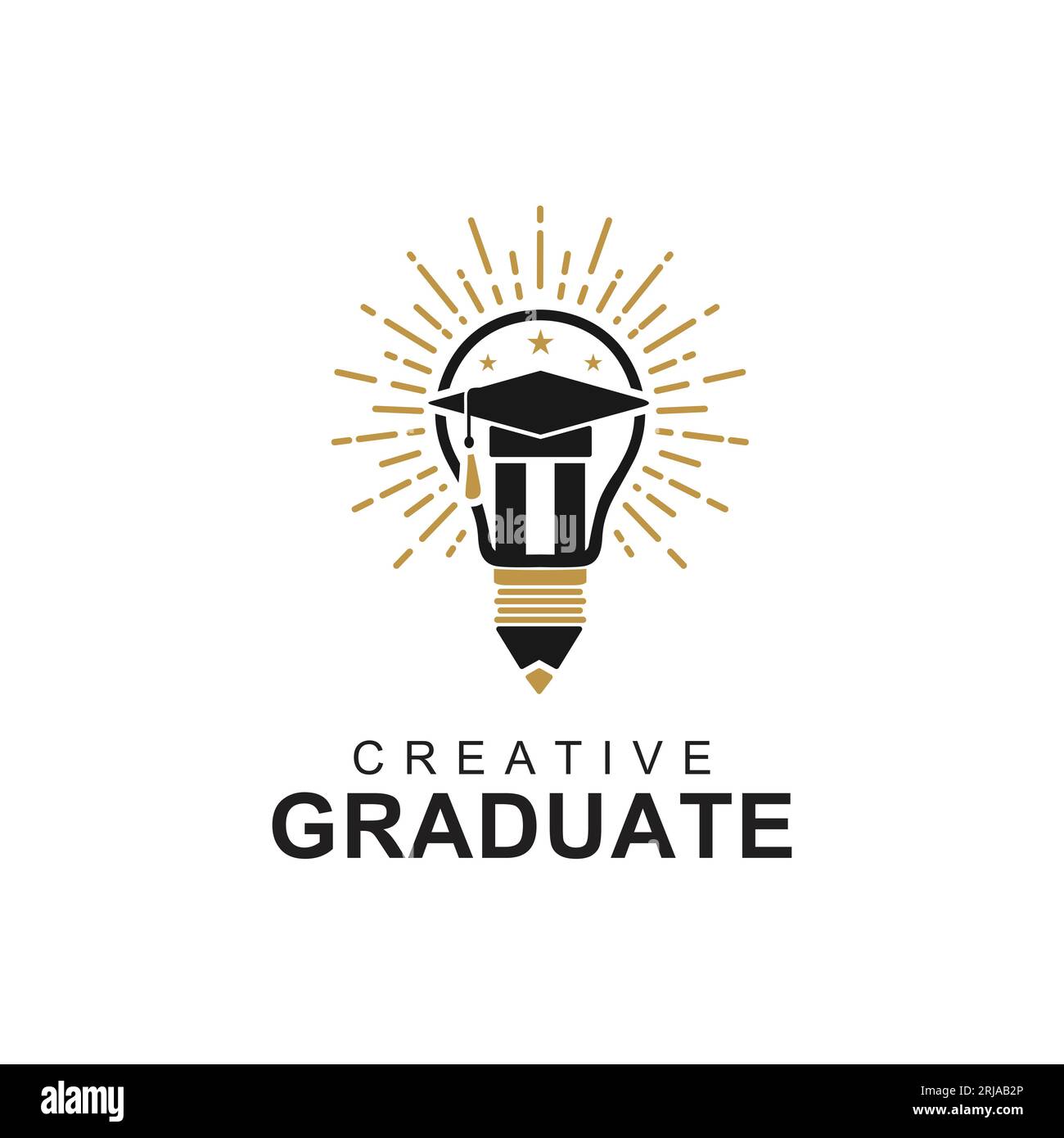 Light Bulb Graduate Cap Pencil Logo For University Graduation Design inspiration Stock Vector ...