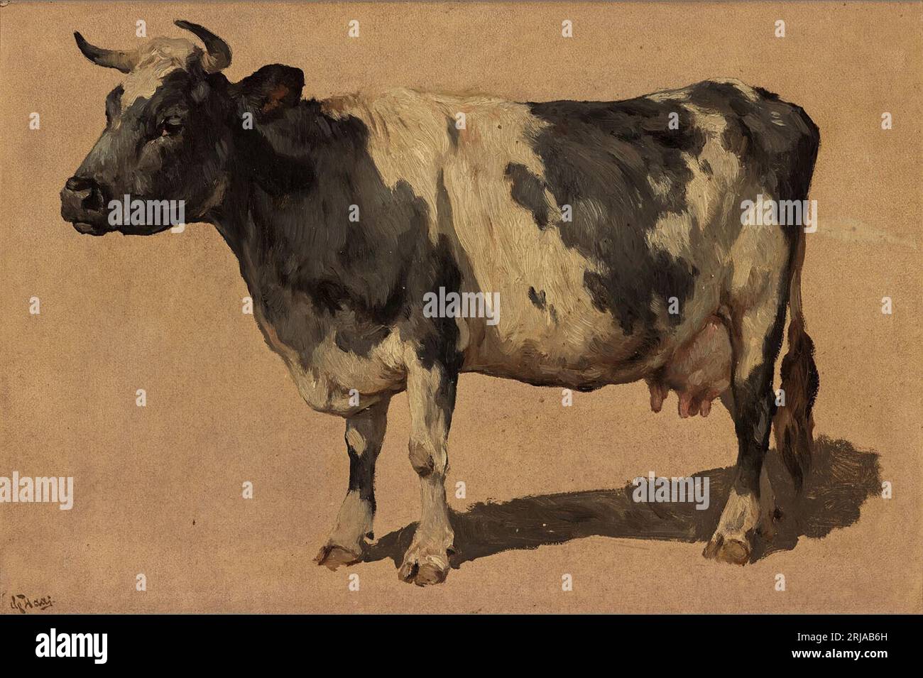Cow between 1880 and 1900 by Johannes Hubertus Leonardus de Haas Stock ...