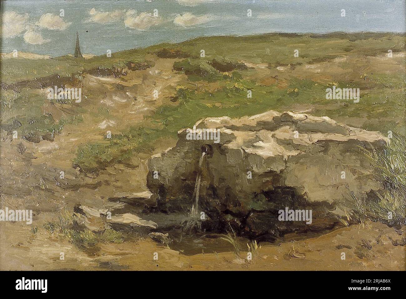 Glooiend landschap met bron 1850 by Johannes Hubertus Leonardus de Haas ...