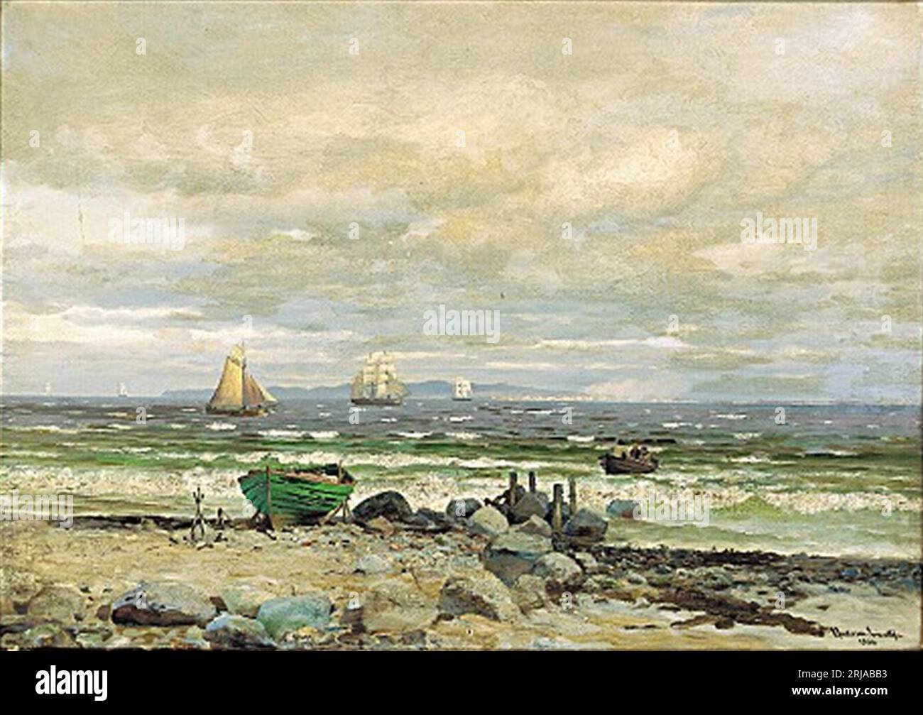 At the beach North of Kronborg, Denmark. 1886 by Anders Andersen-Lundby ...