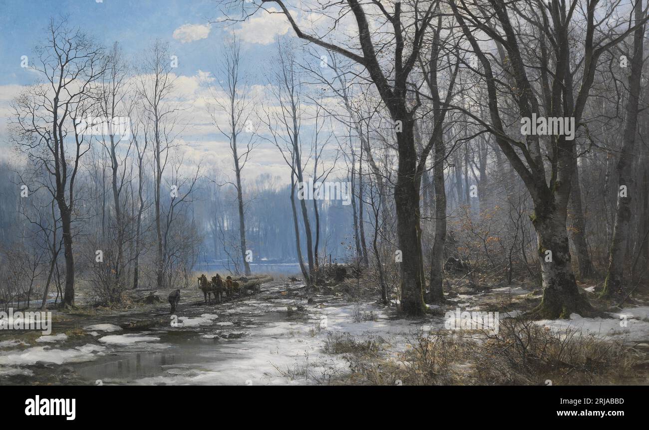 A winter day in the English Garden in Munich. 1890 by Anders Andersen ...
