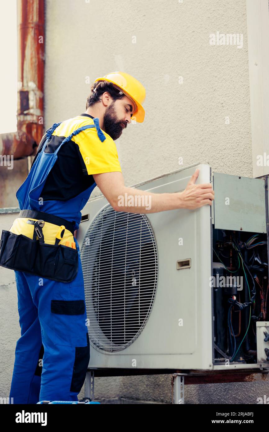 Certified technician contracted to fix broken air conditioner ...