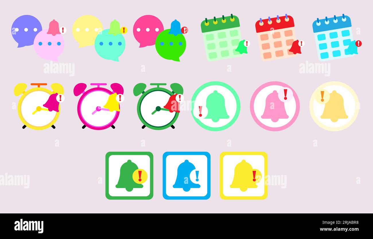 Collection icon different types of reminders, email, phone calls, to-do ...