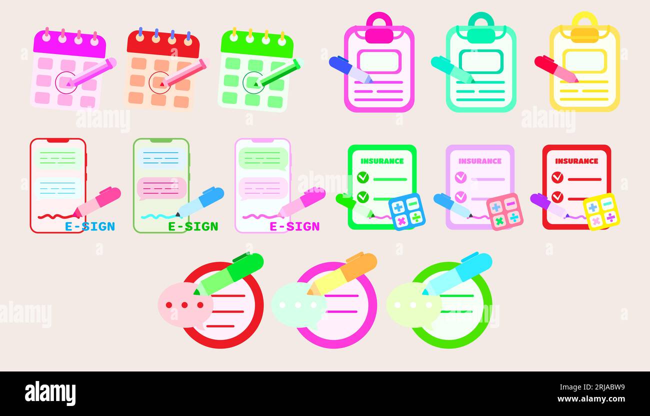 Collection Book and pencil in taking notes and activities. set of ...