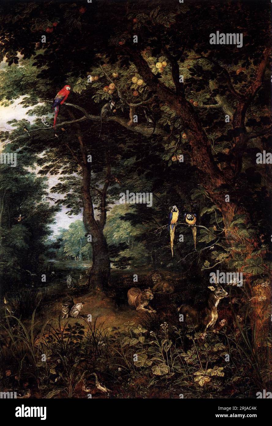 The Earthly Paradise circa 1620 by Jan Brueghel the Younger Stock Photo ...