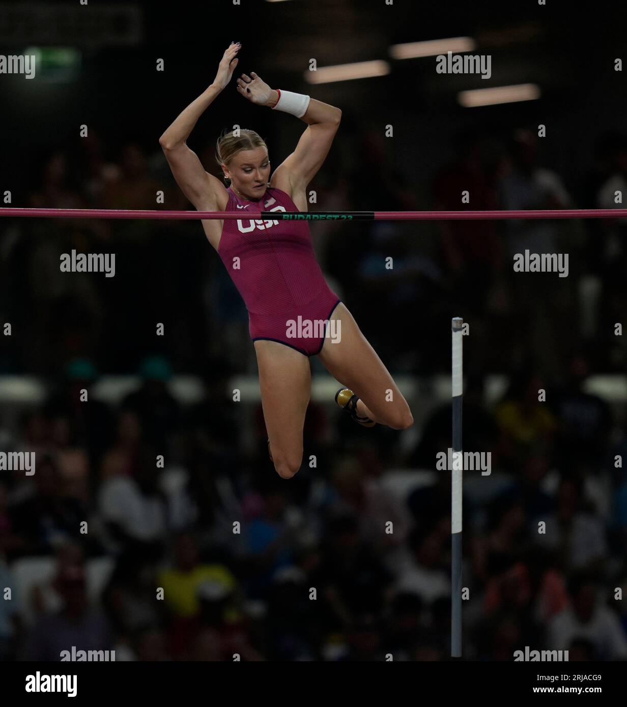 Budapest,HUN, 21 Aug 2023 Pole vaulter Katie Moon (USA) in action ...