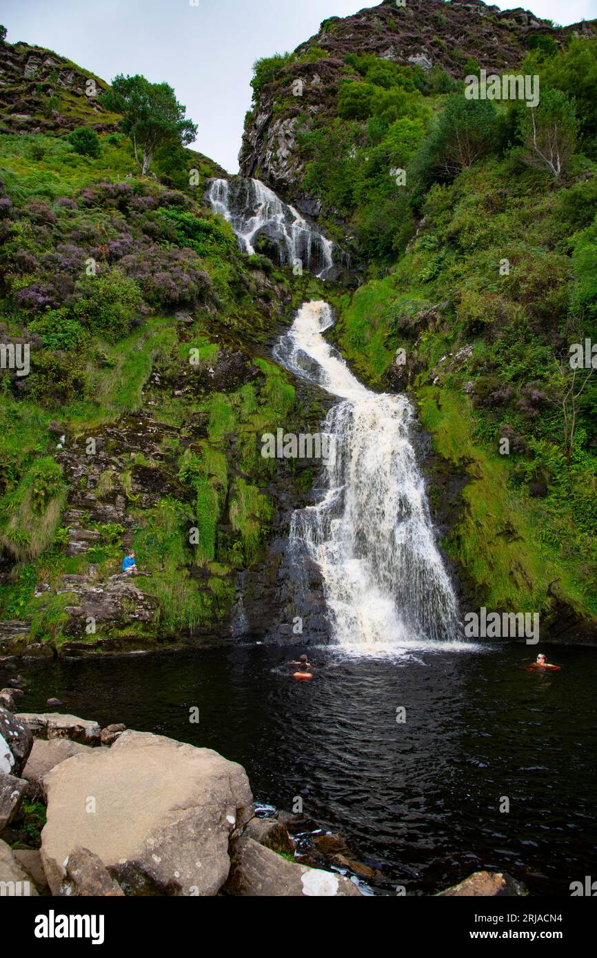 Assaranca Waterfall, Maghera, Ardara, County Donegal, Ireland Stock ...