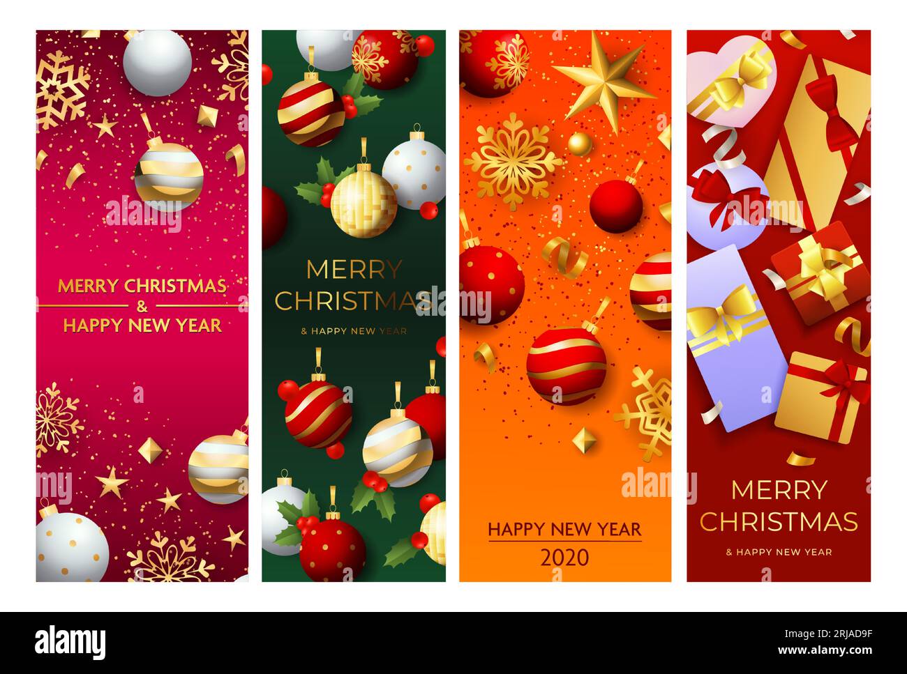 Merry Christmas and Happy New Year banners Stock Vector Image & Art - Alamy