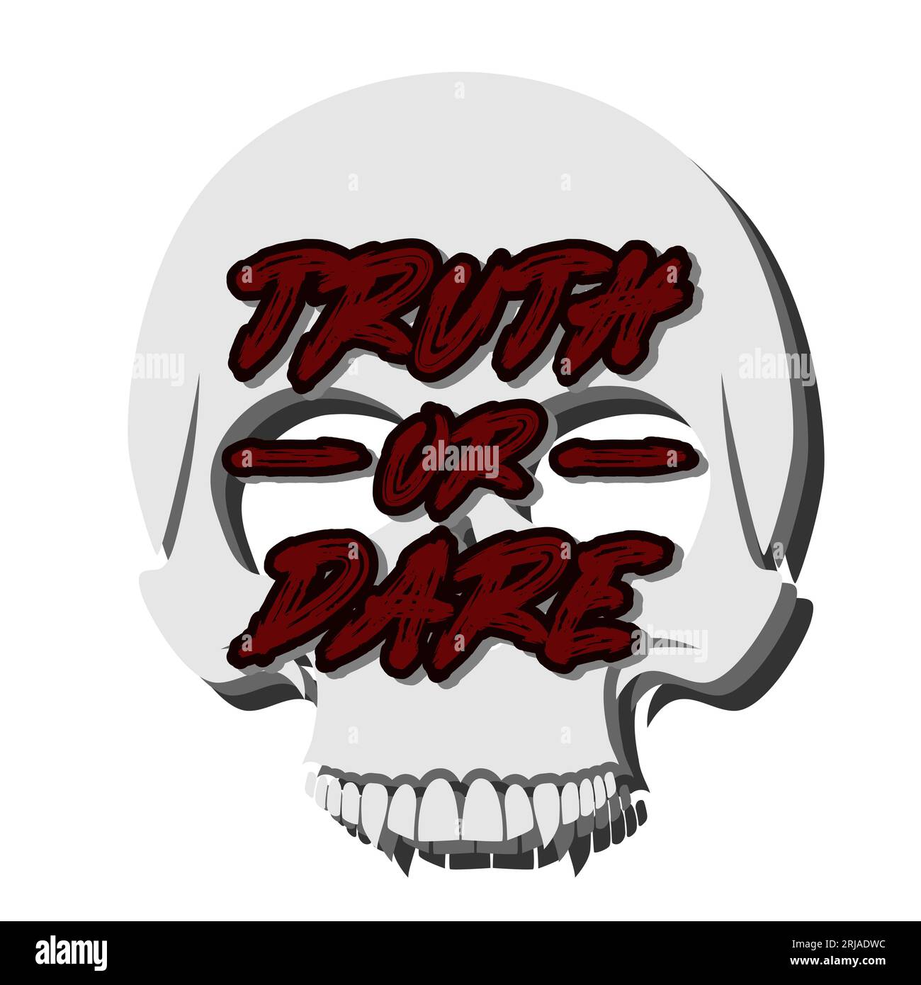 Truth Or Dare Party Game Logo With Skull Background Vector Design Stock ...