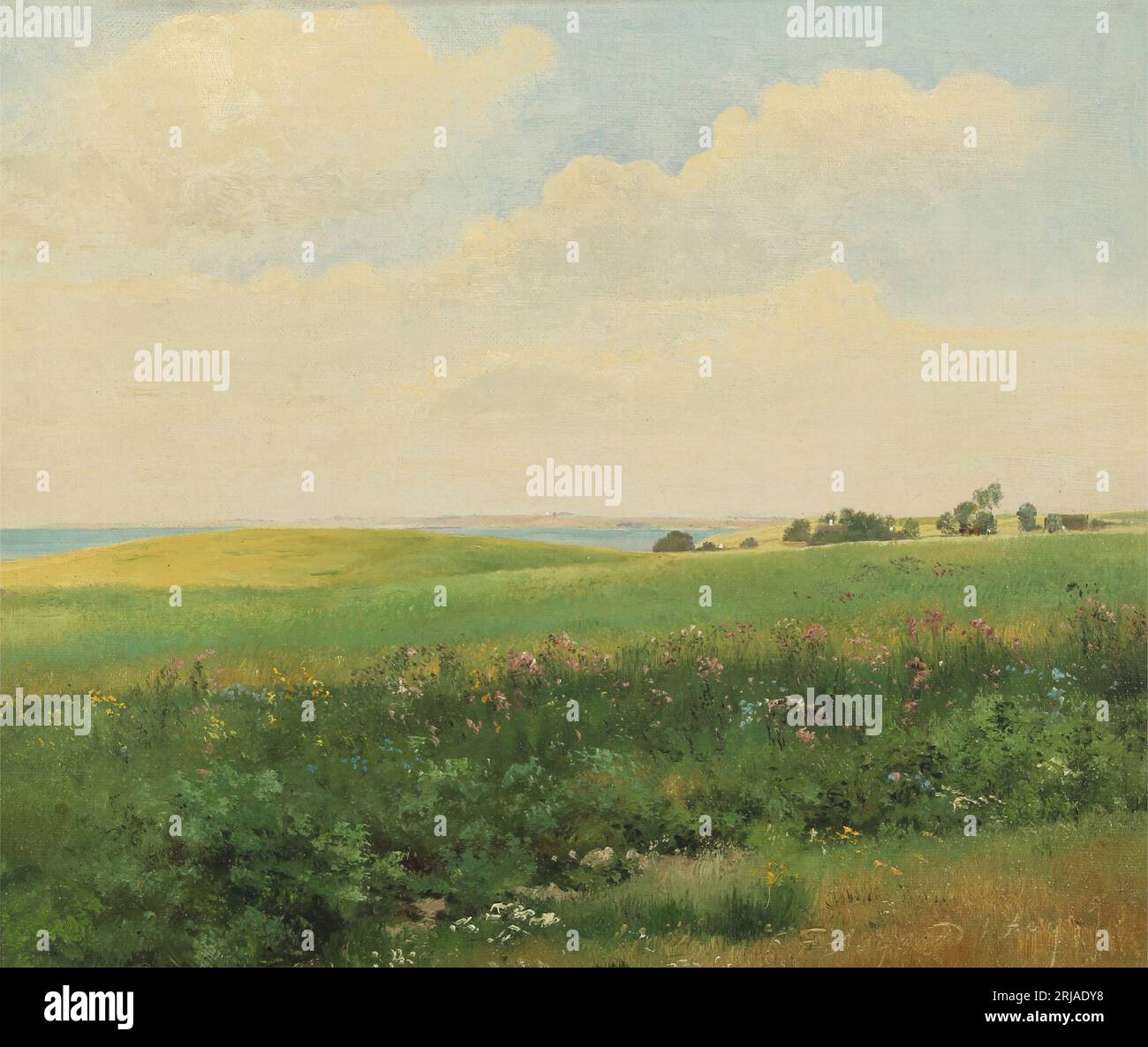 Summer landscape with rolling fields 1890 by Carl Frederik Aagaard ...