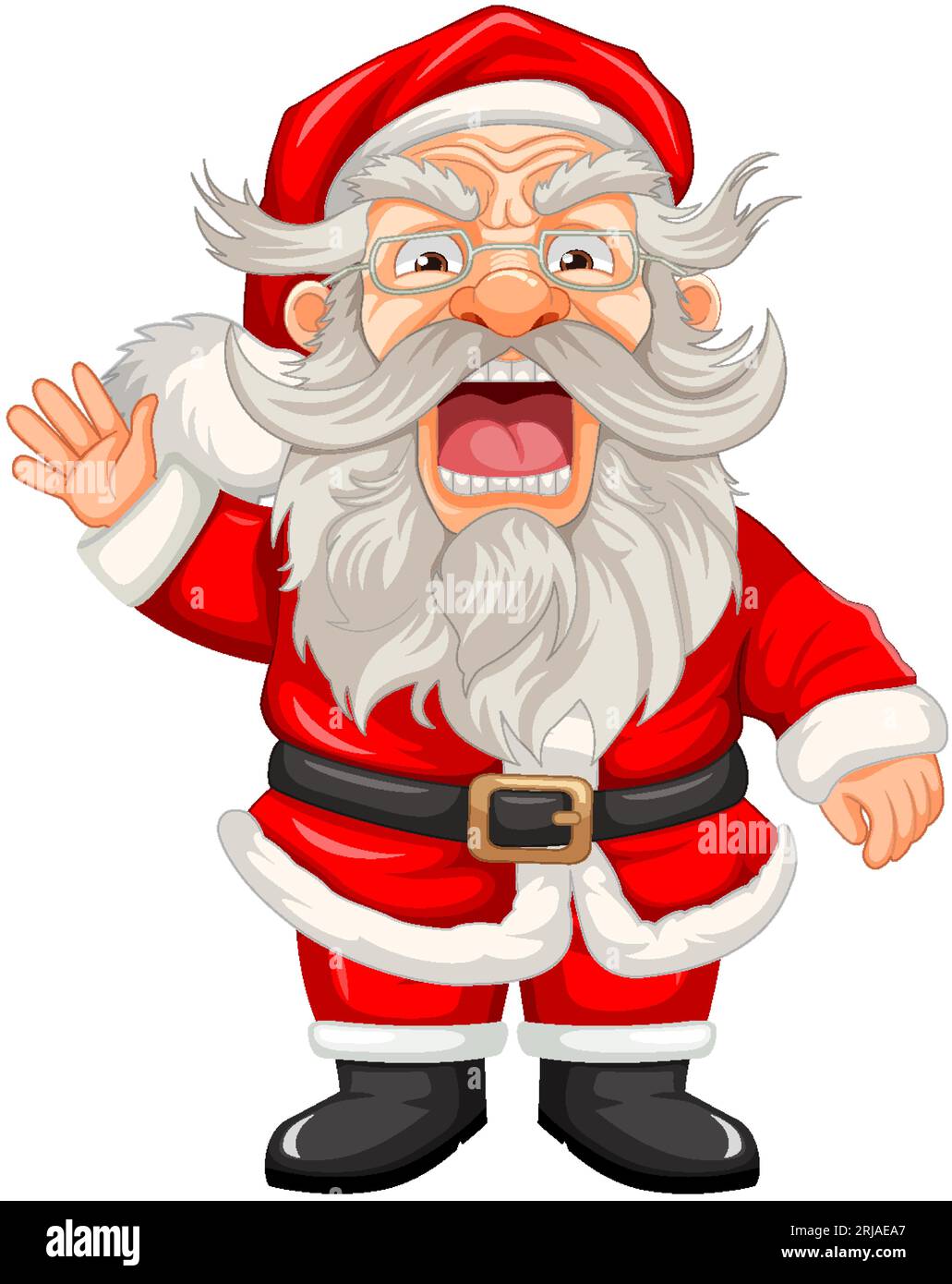 Cartoon character of an angry old man wearing a Santa Claus outfit ...